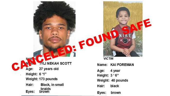 UPDATE: Amber Alert canceled- Kai Foreman : Age 4 found safe