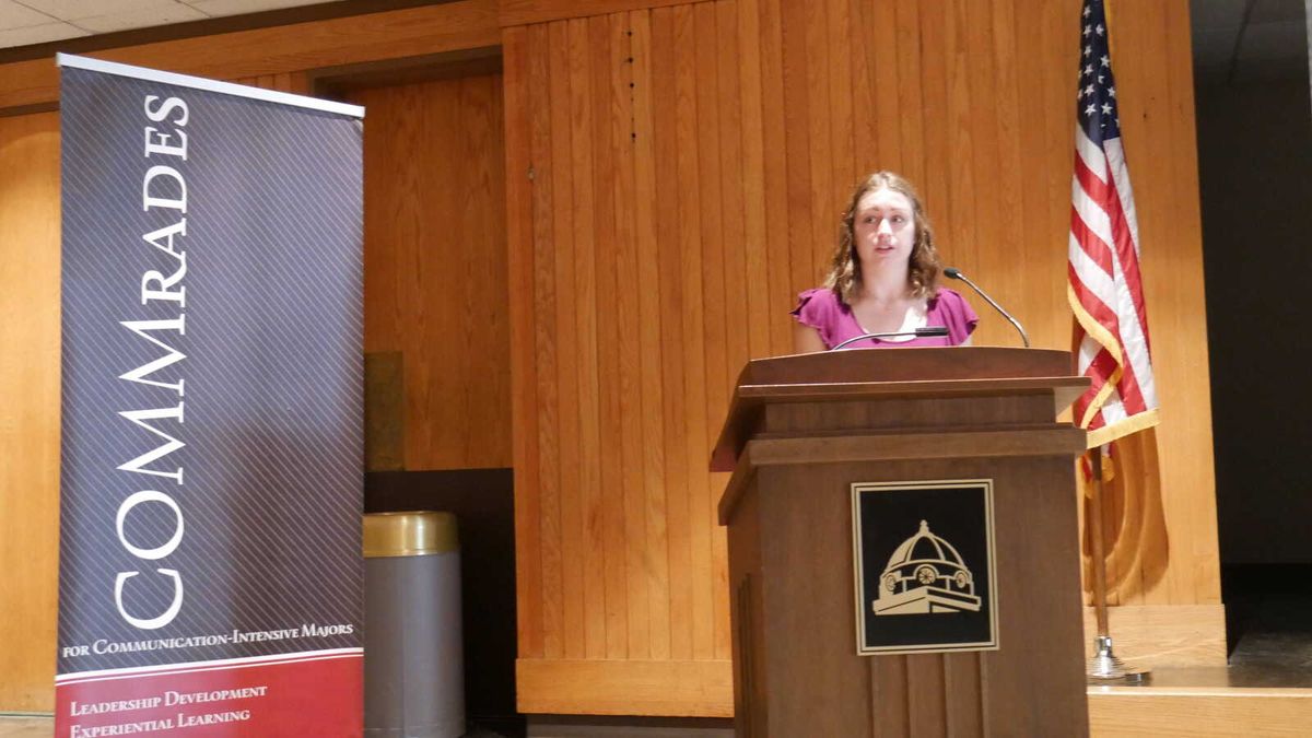 Emily Merz, guest speaker at the 15th annual COMMrades speaker showcas...