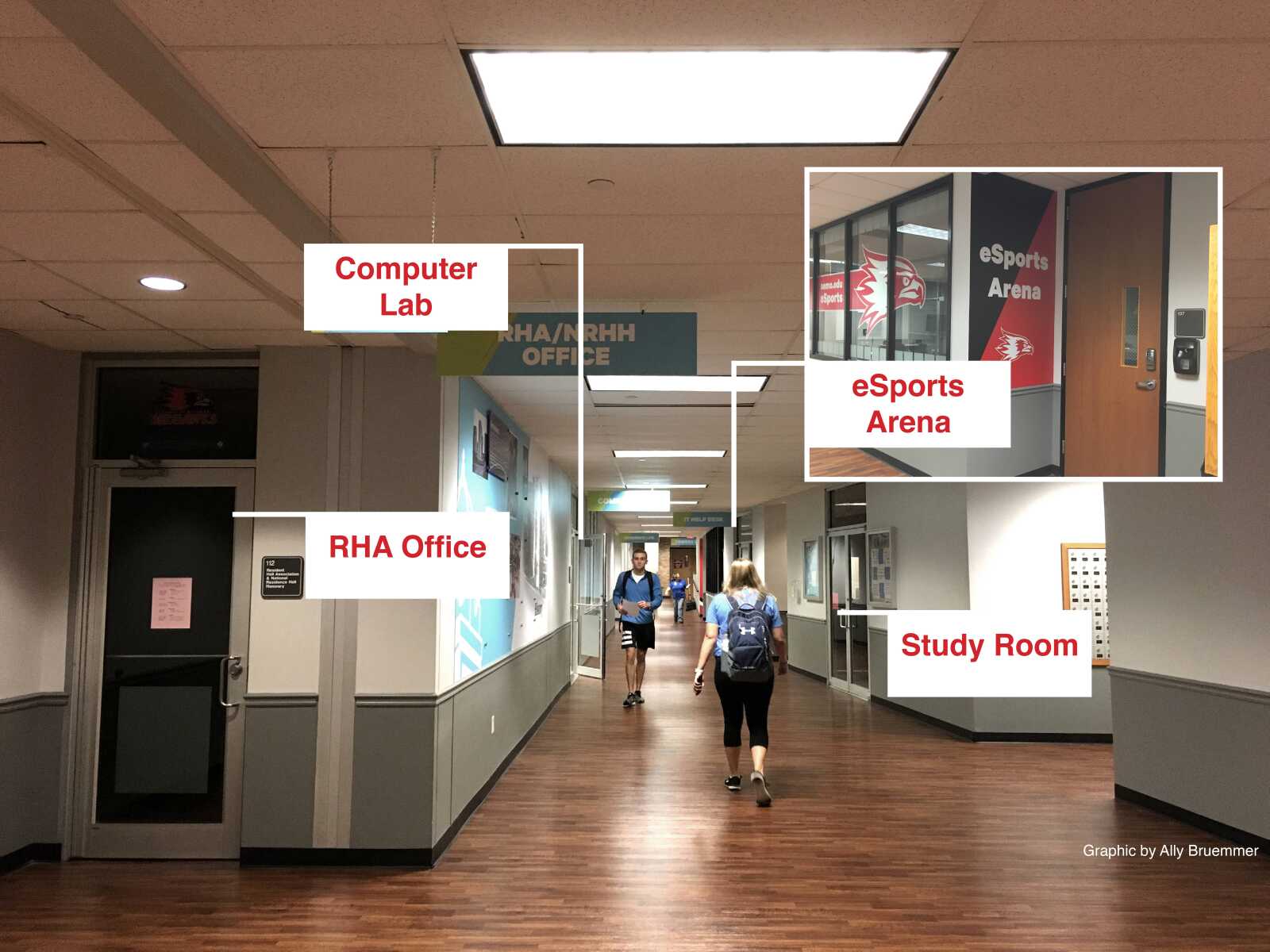 Towers Complex lobby rearranged to accommodate new eSports arena