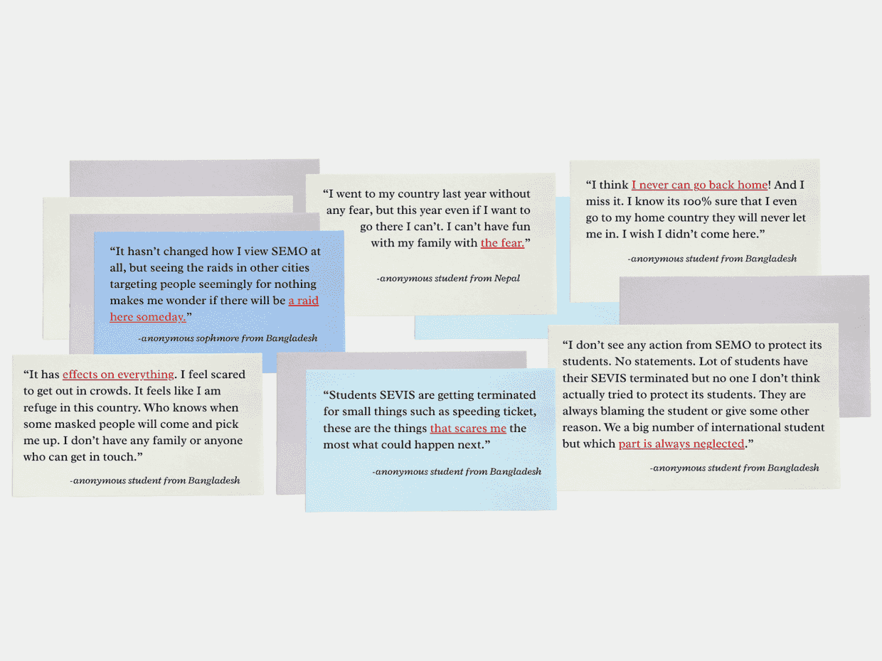 International students scared in the face of SEVIS terminations, polit...