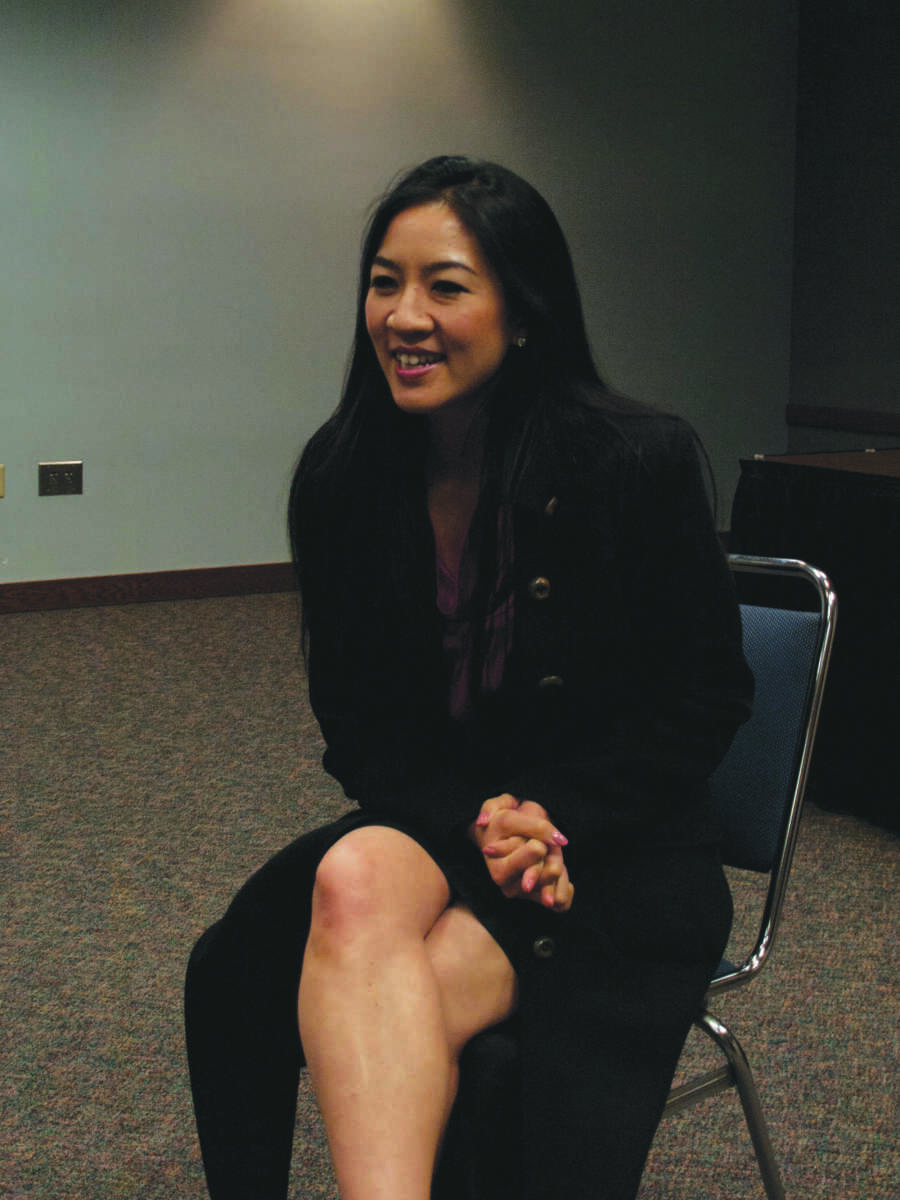 Former Olympian Michelle Kwan speaks on campus