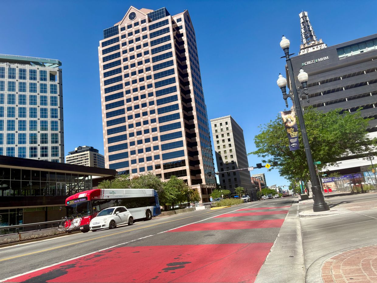 Red paint, new traffic signals coming to SLC's bus-only lane...