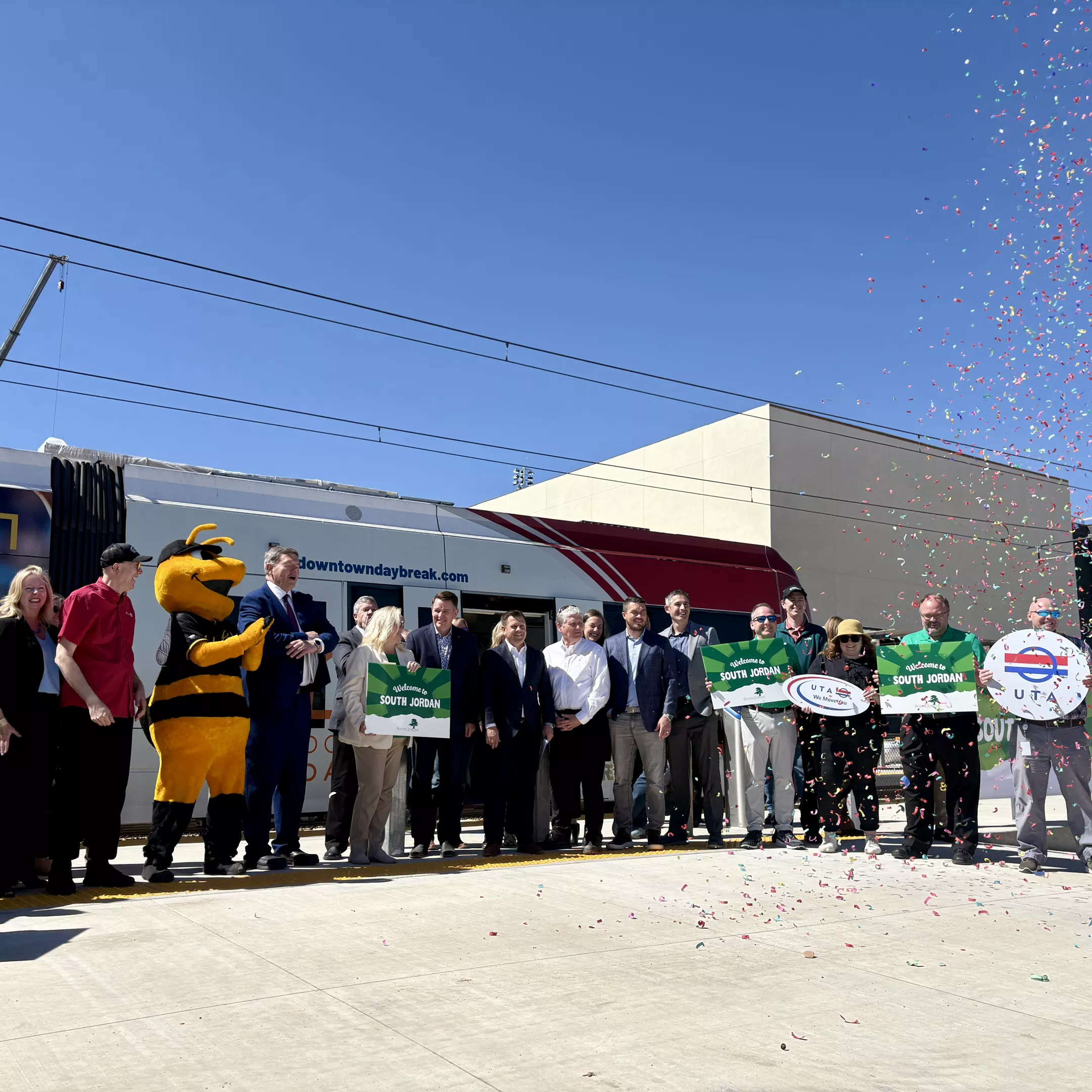 UTA launches South Jordan Downtown Trax station, "a baseball...