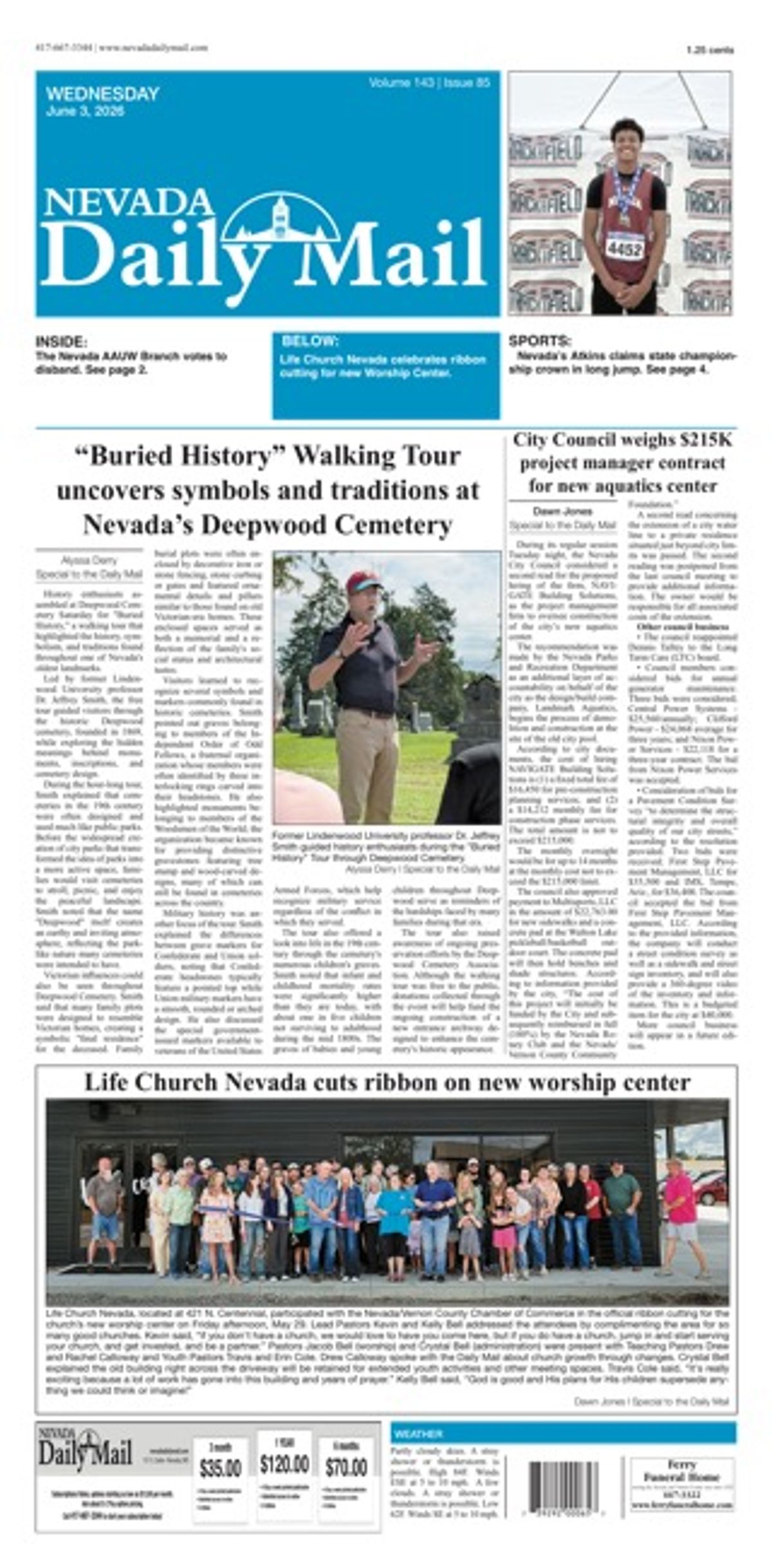 Wednesday, June 3, 2026