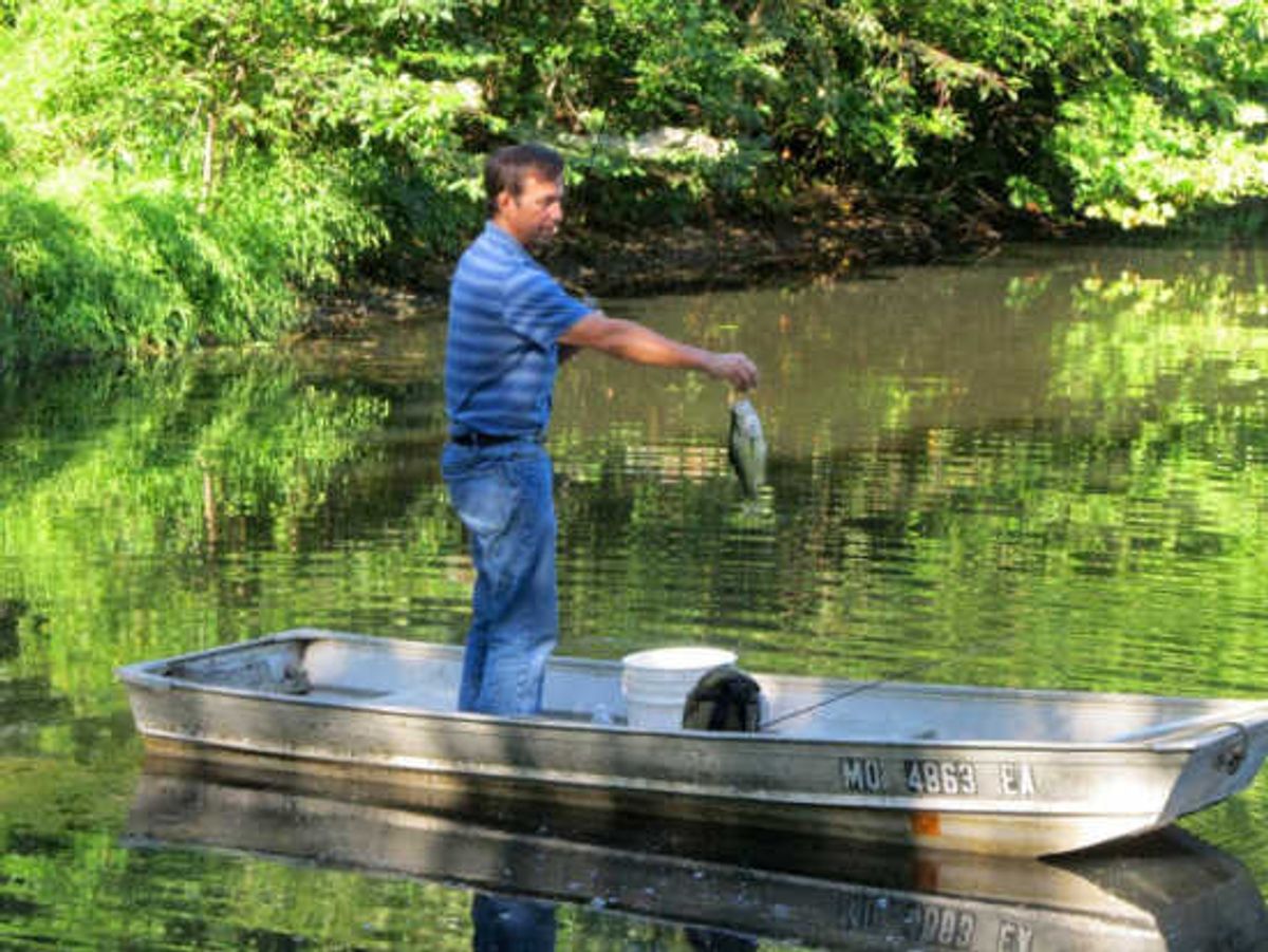 Pond fishing in the heat of the summer