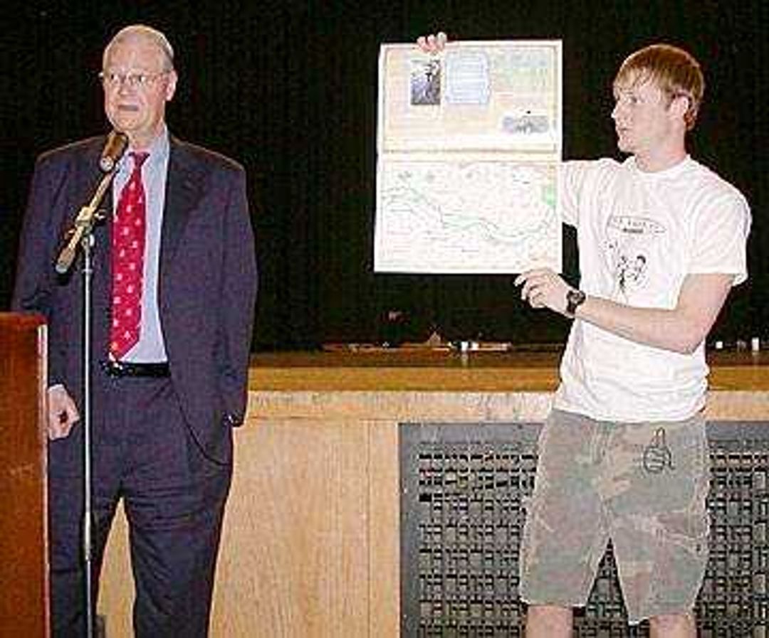 'Don't be like I was,' Skelton tells students history matters