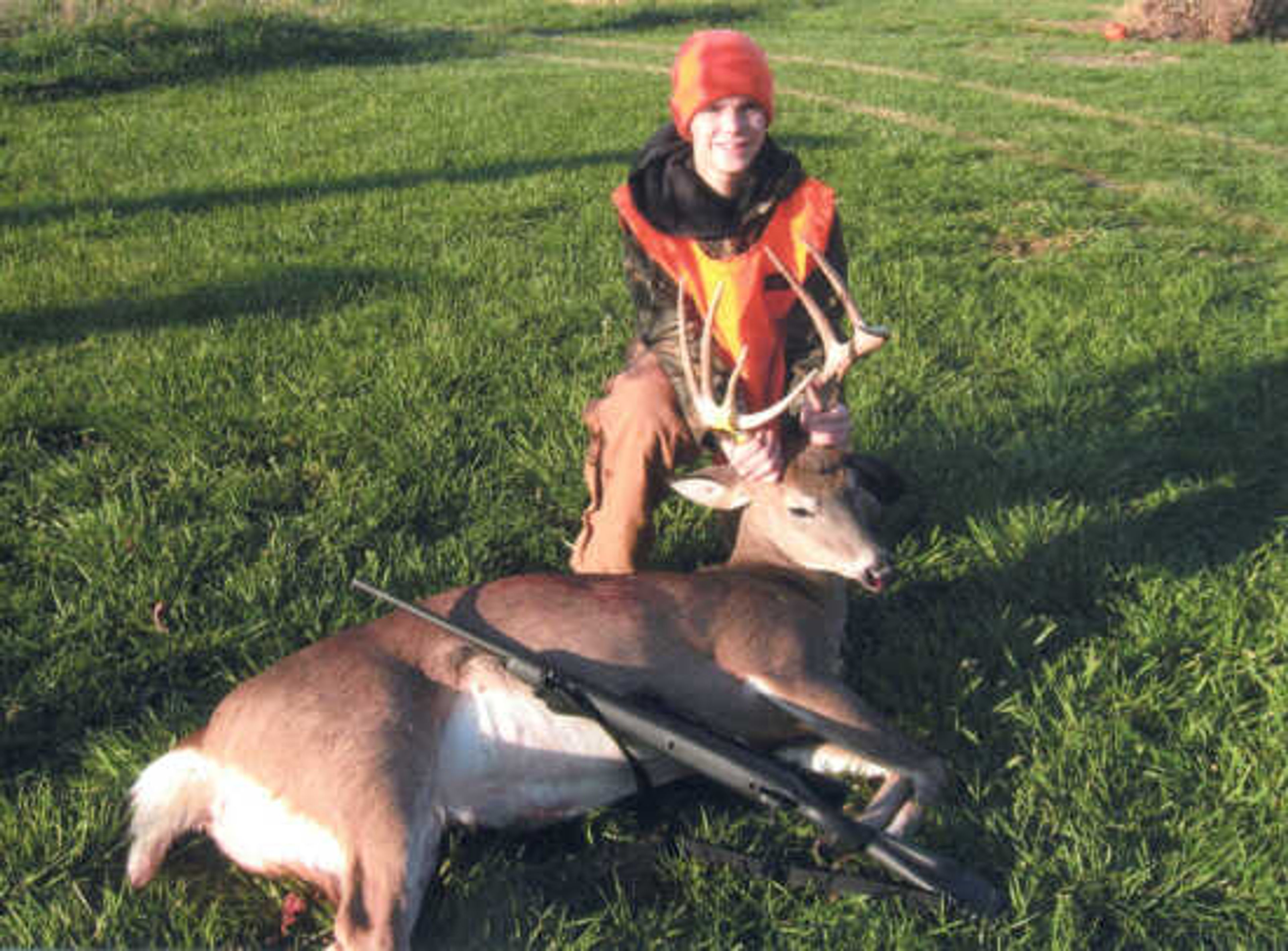 Great-grandson shoots nine point antlered doe on family farm