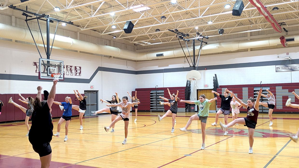 NMS Cheerleaders kick off Cheer Clinic in preparation for tryouts