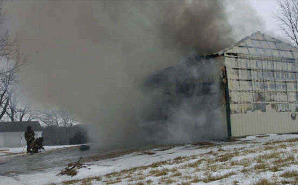 Firefighters battle New Year's Eve blaze