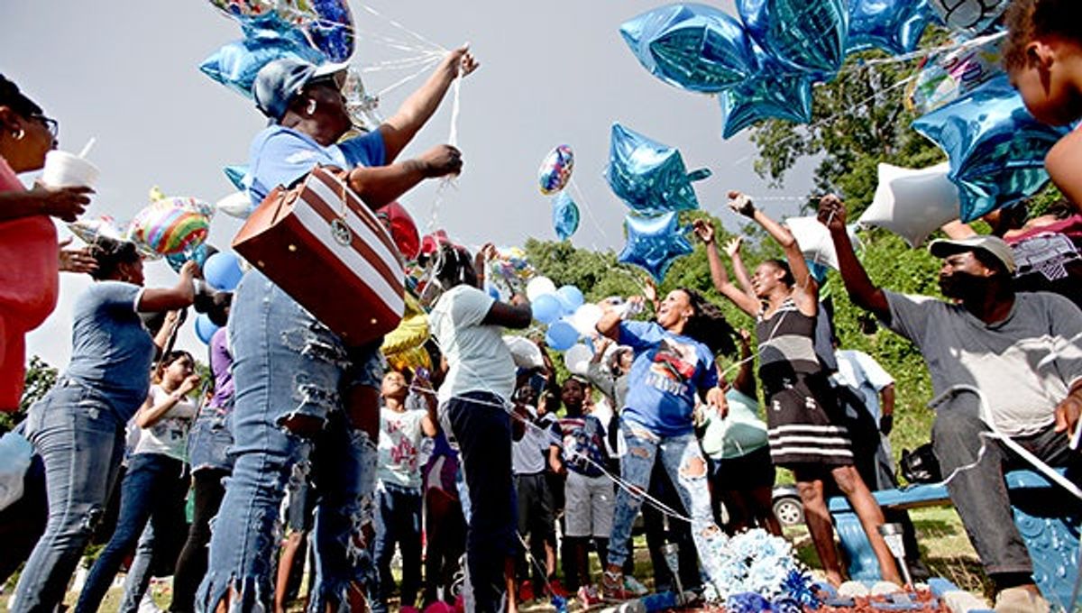 Balloon release at cemetery celebrates birthday, draws atten...