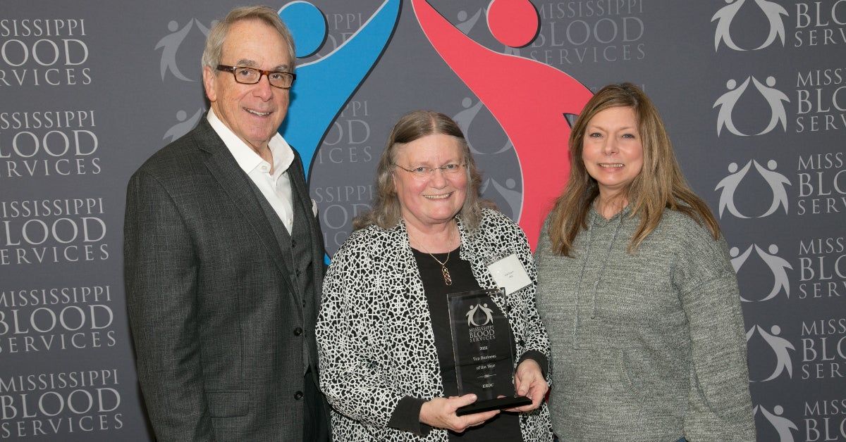 ERDC earns top award from Mississippi Blood Services