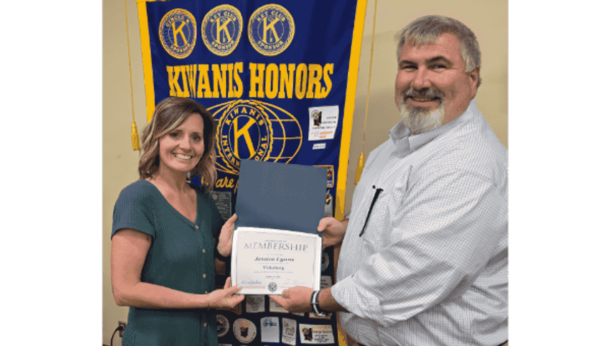 Jessica Lyons inducted into Vicksburg Kiwanis Club