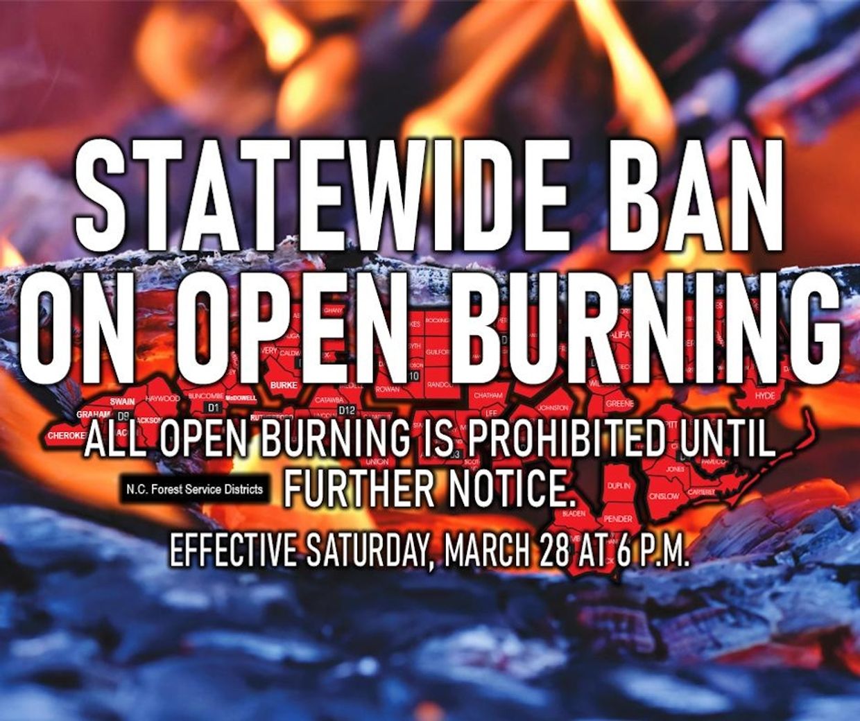 Wake County issues local burn ban amid continued fire risk