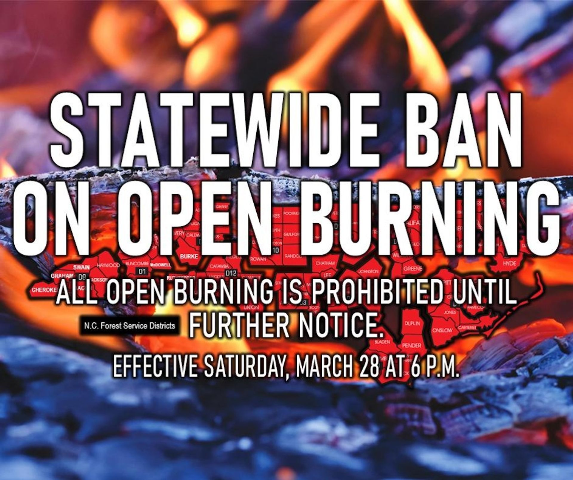 Wake County issues local burn ban amid continued fire risk