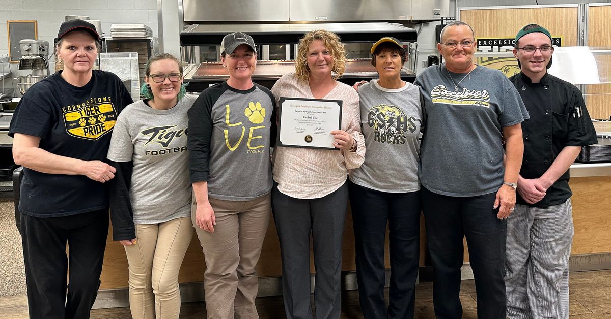 ESHS Kitchen Manager Rachel Coe Served with Award and Promot...